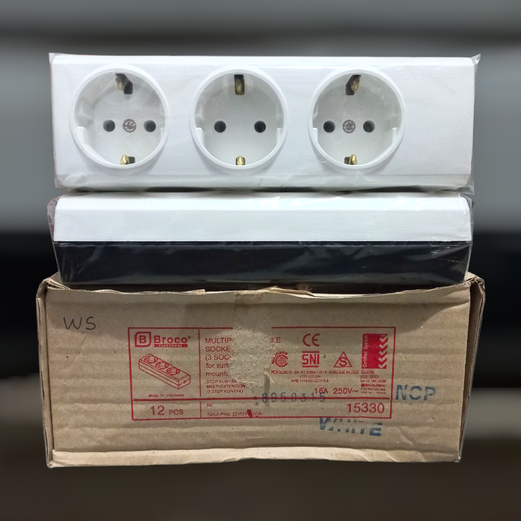 Jual STOP KONTAK TRIPLE MULTI EXTENSION BROCO 15330 - Multiple Portable ...