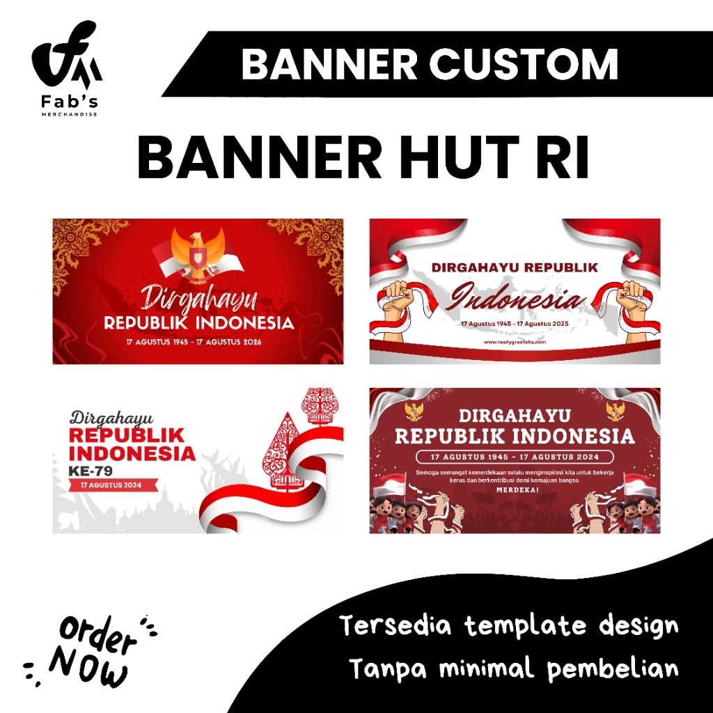 Jual BANNER SPANDUK BALIHO KEMERDEKAAN HUT RI 17 AGUSTUS CUSTOM CETAK ...