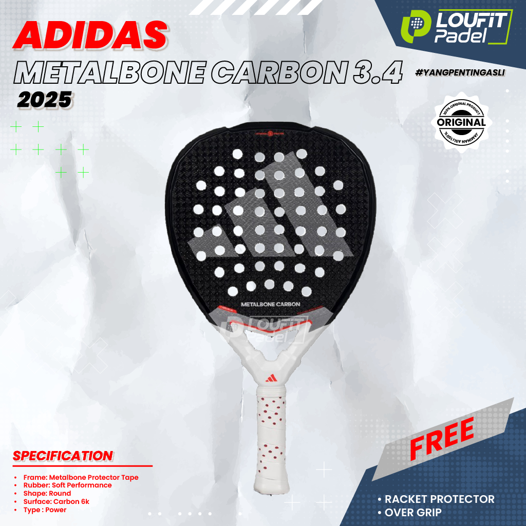 Jual Racket Padel ADIDAS METALBONE CARBON 3.4 (2025) 6K Carbon Original ...