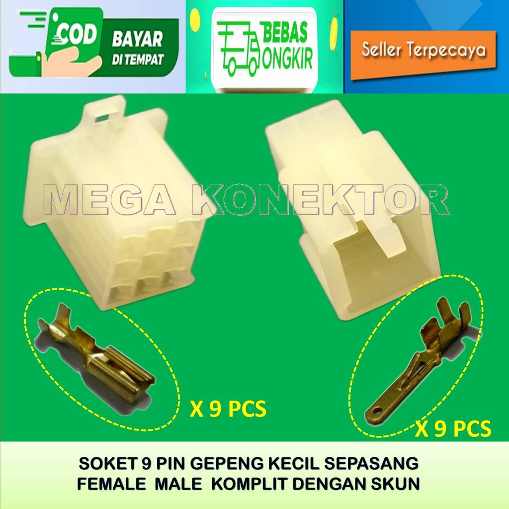 Jual SOKET 9 PIN SOKET KONEKTOR SOCKET CONNECTOR KABEL GEPENG KECIL ...