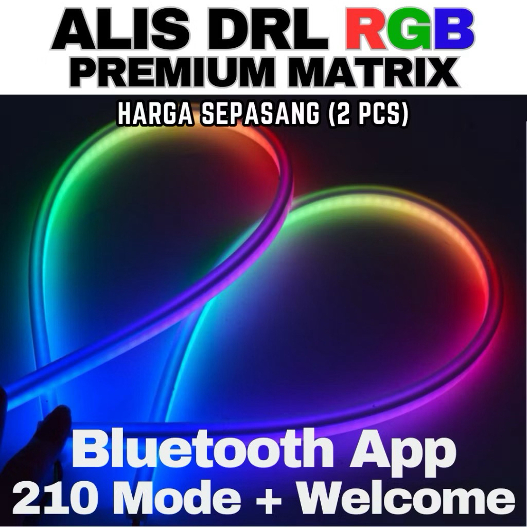 Jual ALIS Headlamp RGB Matrix Bluetooth Lampu LED WRGB Anti Bintik ...