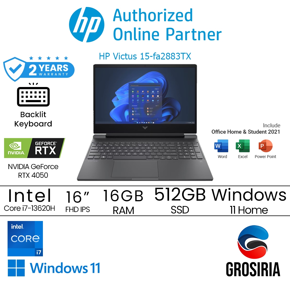 Jual HP Laptop Victus 15 FA2883TX Intel Core I7 13620H 16GB 512GB SSD 15.6" FHD IPS 144Hz W11 ...