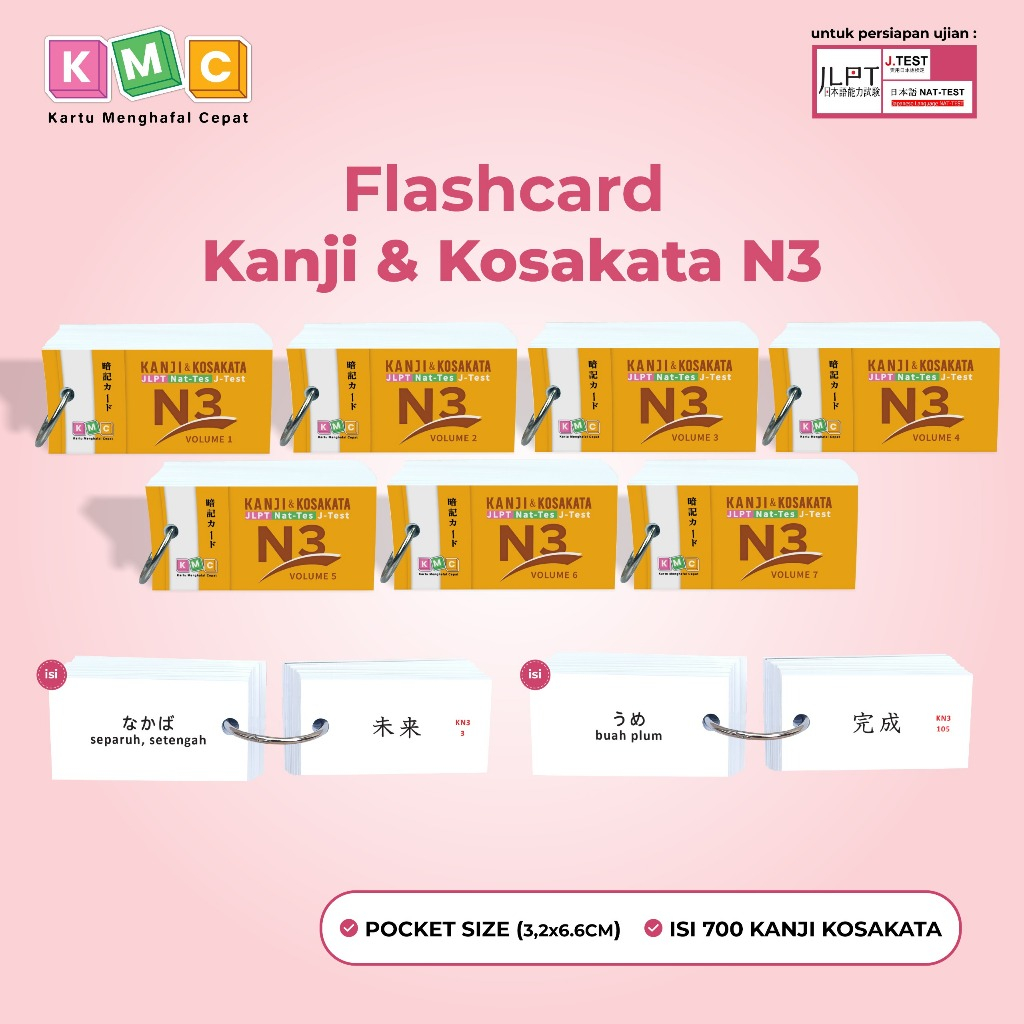 Jual Flash card Kanji Kosakata JLPT N3 700 Kotoba Bahasa Jepang | Shopee Indonesia