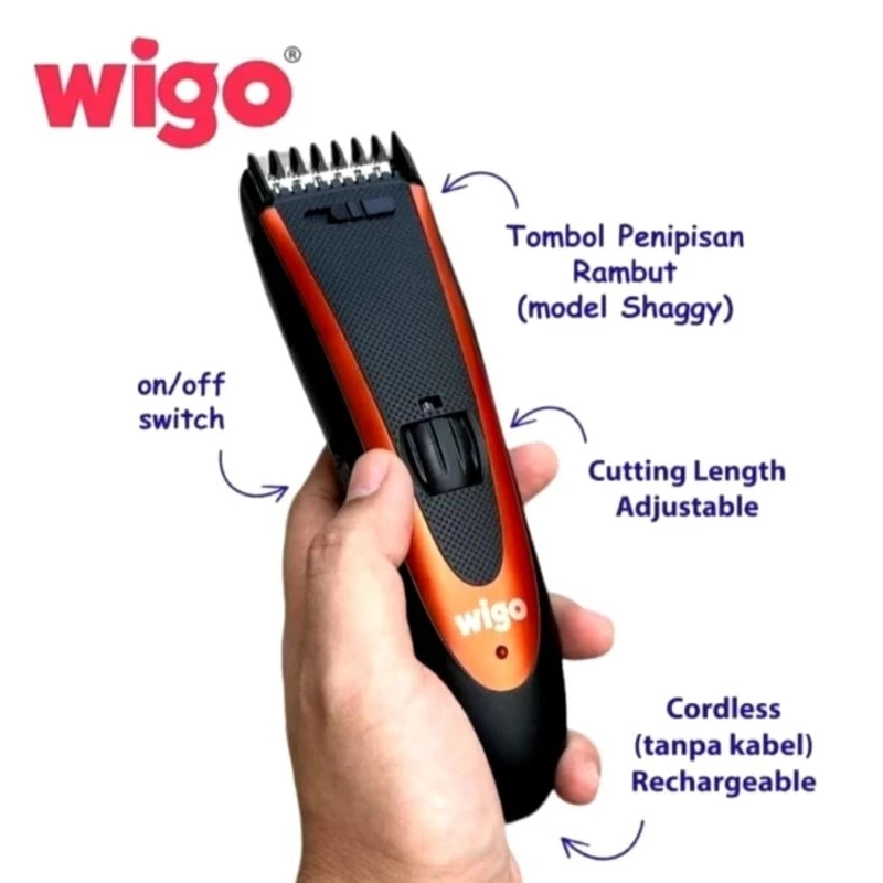 Jual ALAT MESIN CUKUR RAMBUT WIGO W-333 RECHARGEABLE HAIR CLIPPER WIGO W333 ORANGE OREN | Shopee ...