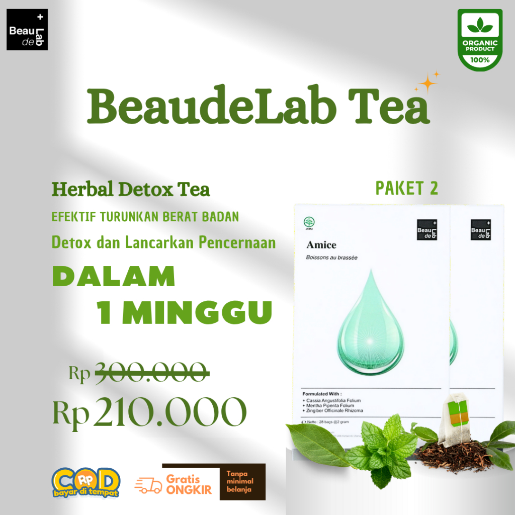 Jual BEAUDELAB Tea Paket Hemat 2 | Teh Herbal Detox Pelangsing Penurun ...