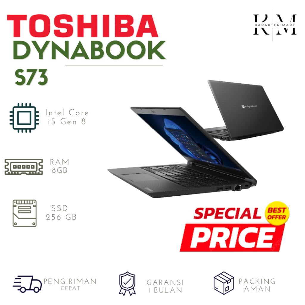Jual Laptop Ringan Murah Toshiba Dynabook S73 Core i5 Gen 8 Ram 8GB SSD ...