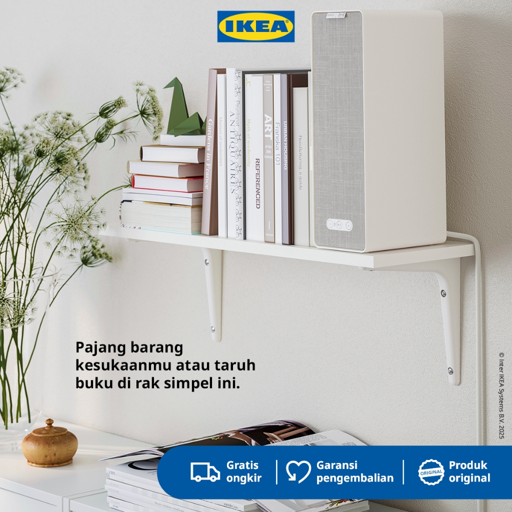 Jual IKEA BURHULT/SIBBHULT Rak Ambalan Dinding Putih/Putih Minimalis ...