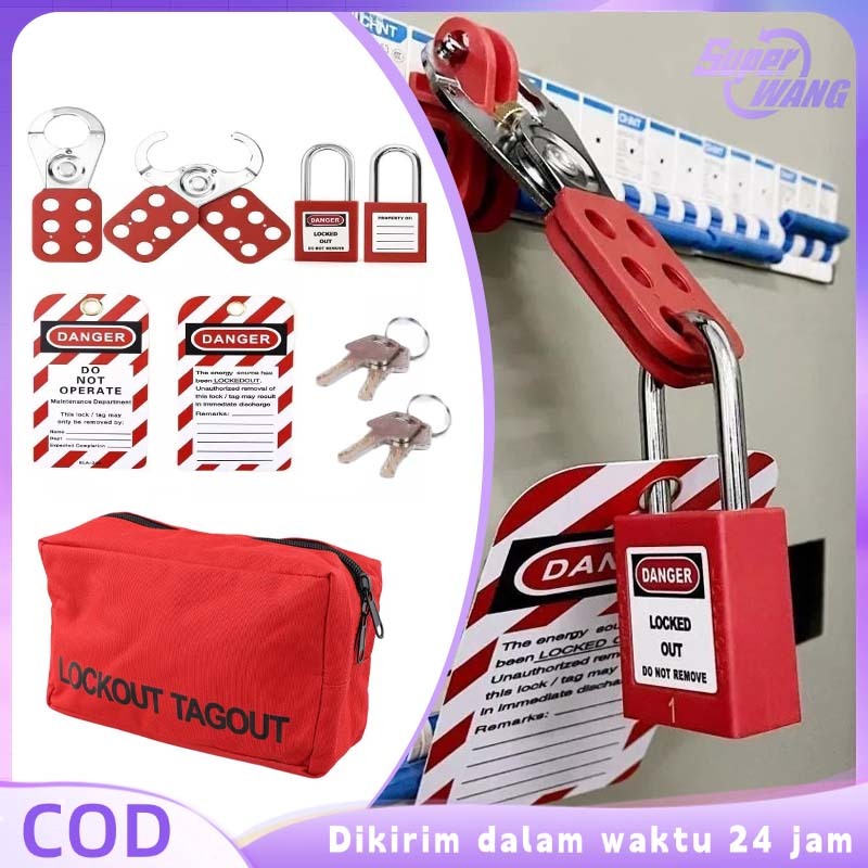 Jual 1set Safety Lockout Kit Safety Padlocks Lockout Tagout Loto ...