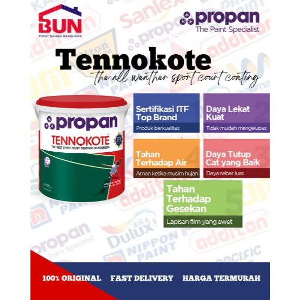 Jual [LIGHT GREY] Propan tennokote cat lapangan cat lantai beton warna ...