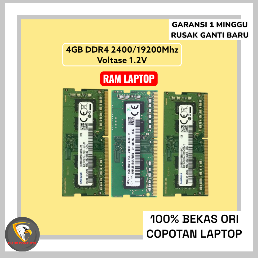 Jual Memory RAM Laptop Sodimm Ddr4 4Gb 2400T DDR4 4GB 2666 4GB 3200 ...