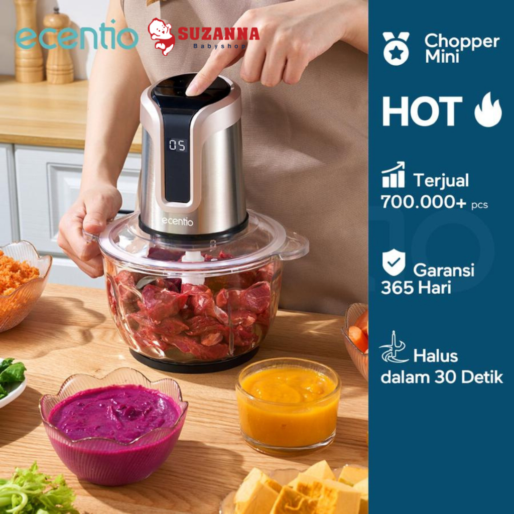 Jual ECENTIO Food Chopper Blender 2L | Shopee Indonesia