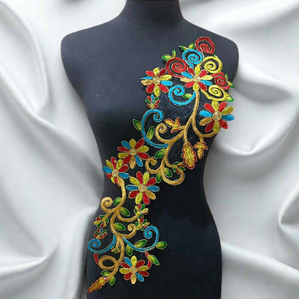 Jual A84 Aplikasi Lace Bordir Bunga - Bordir Renda Manik - Bordir Patch ...