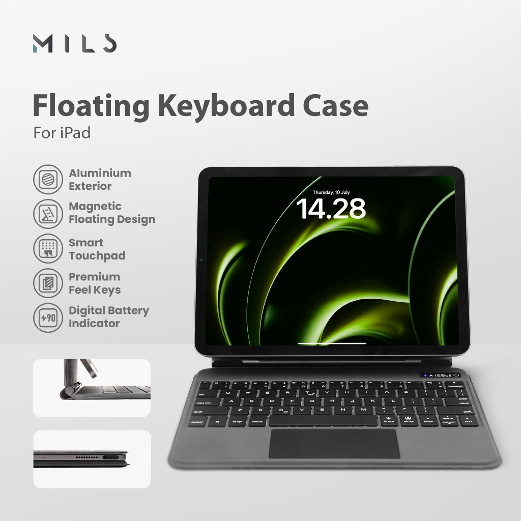 Jual MILS Floating Keyboard Case for iPad 10 Pro 11 12.9 13 M1 M2 M4 ...