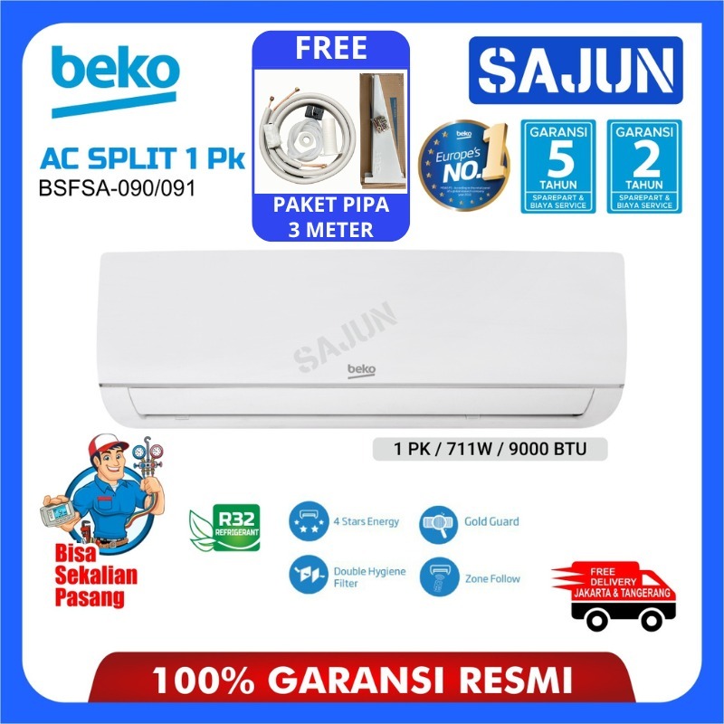 Jual Beko AC Split 1PK BSFSA091 Air Conditioner 1 PK R32 BSFSA-090/091 ...
