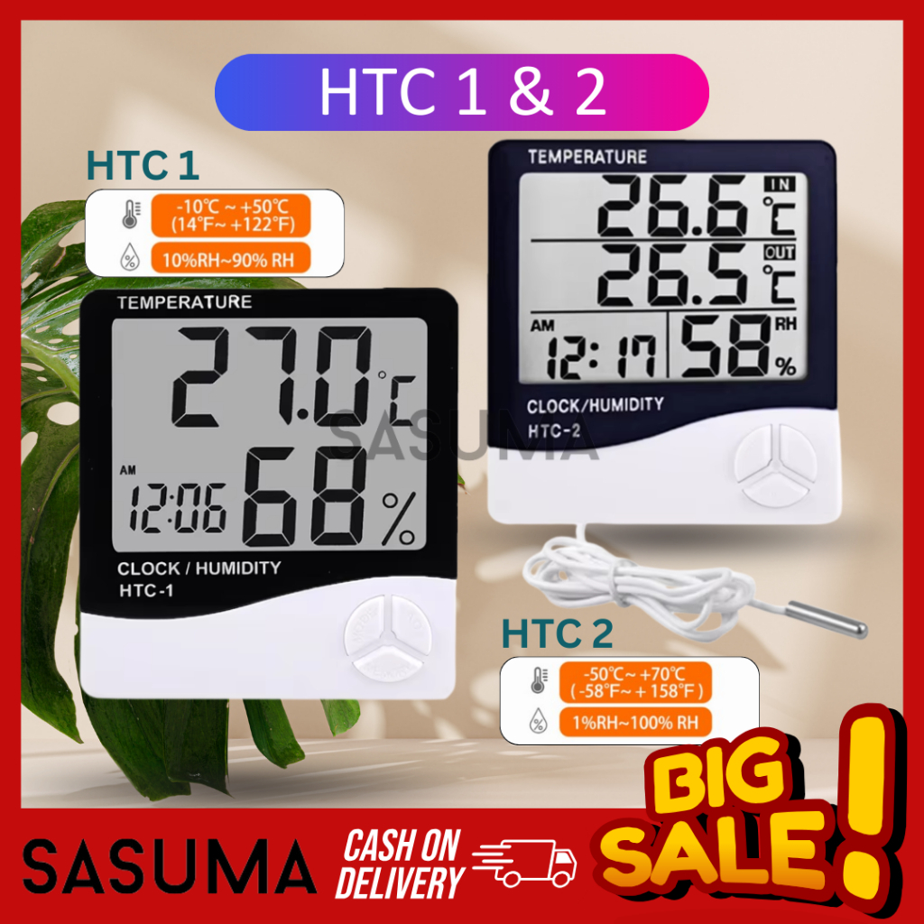 Jual SASUMA HTC-1 Thermometer Hygrometer Digital Higrometer Termometer ...