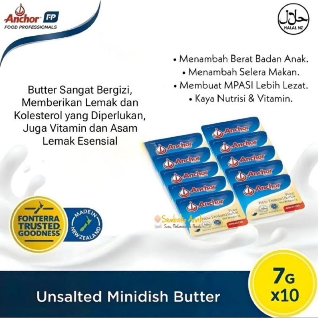 Jual ANCHOR Unsalted Butter MPASI Bayi | Anchor mini | Butter 7g ...