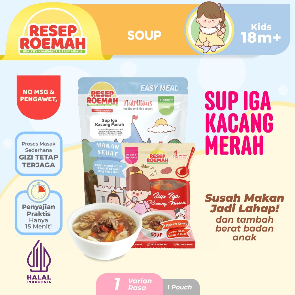 Jual Resep Roemah Sup Iga Kacang Merah / Redbean Ribs Soup / Kids Healthy Homemade Frozen Food ...