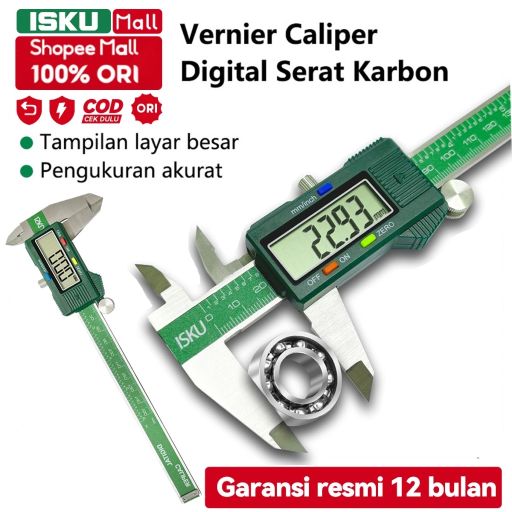 Jual ISKU Jangka Sorong Digital Caliper Meter Jangka Digital 0-150MM Presisi Tinggi Jangka ...