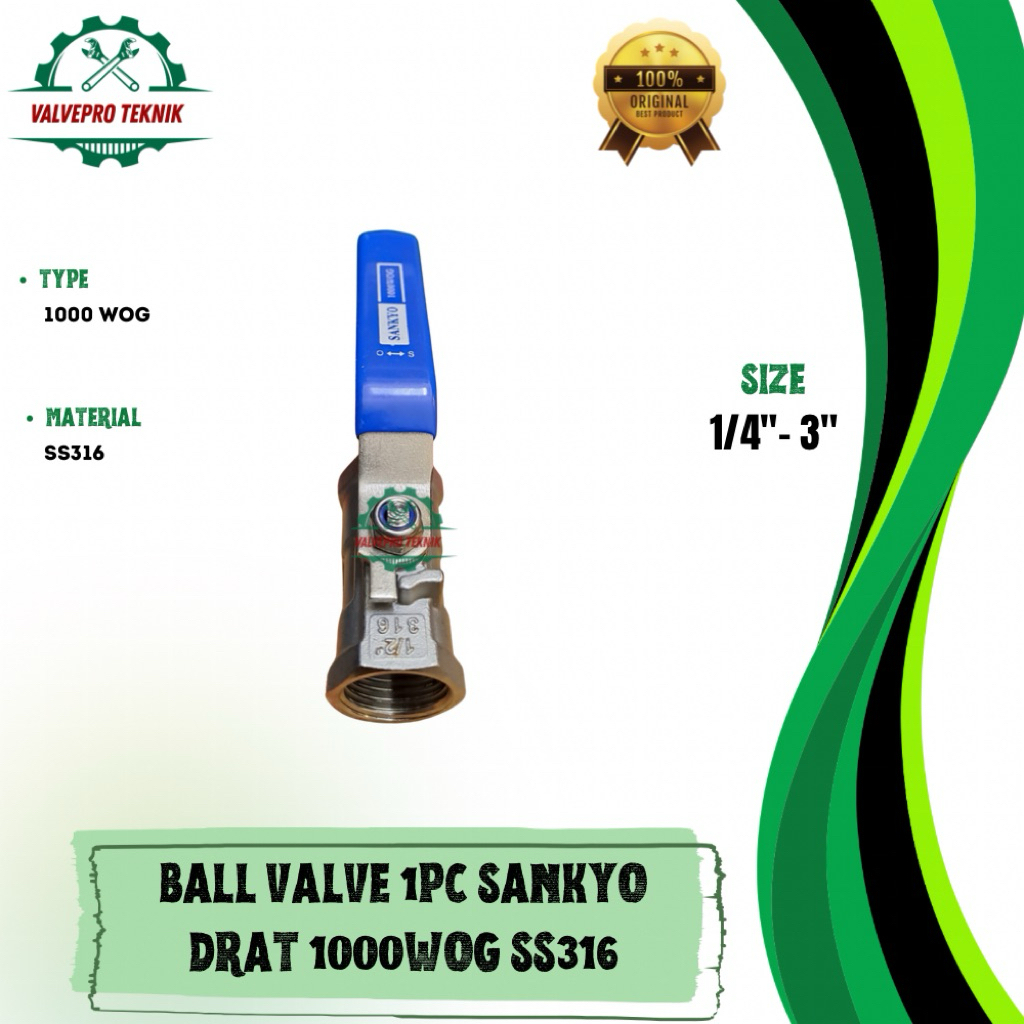 Jual STOP KRAN / BALL VALVE SANKYO 1/4” INCH TYPE BODY DRAT ORIGINAL | Shopee Indonesia