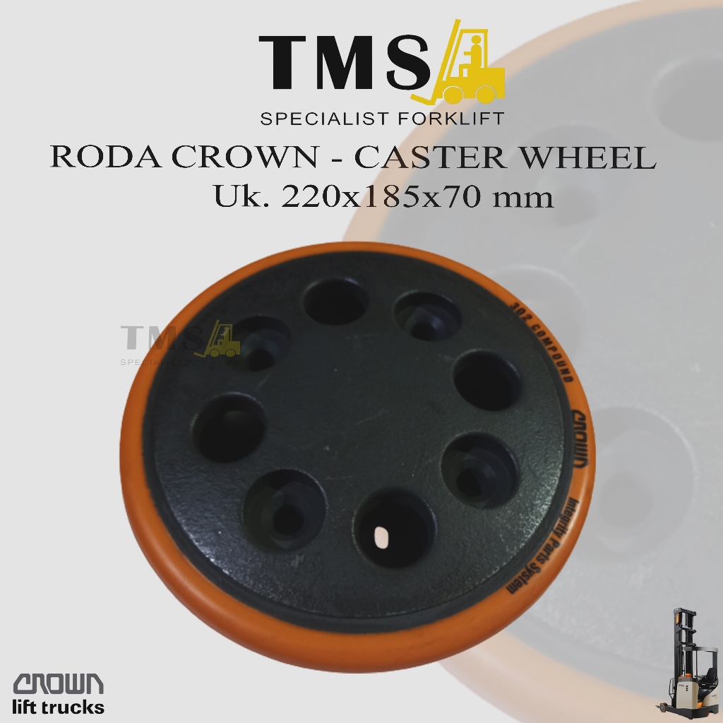 Jual Roda Forklift Crown Caster wheel OD 220 ID 185 L70 PN 132359-302 ...