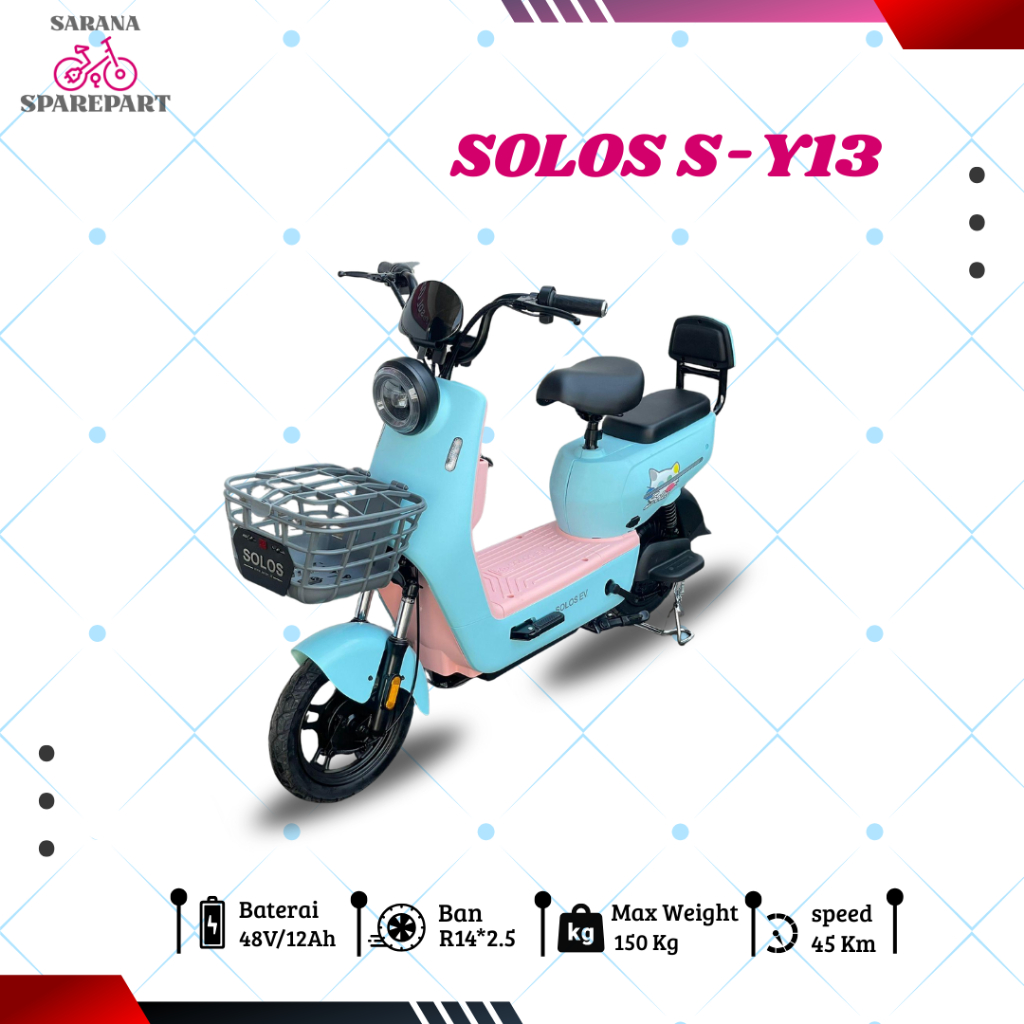 Jual Sepeda Listrik SOLOS S-Y13 – Sepeda Elektrik Ringan 48V 12Ah ...