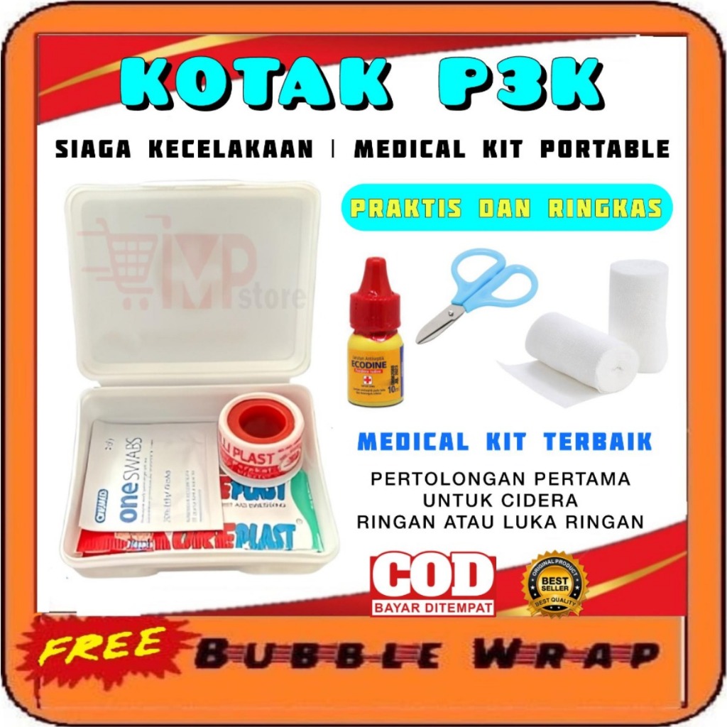 Jual FIRST AID KIT MOBIL MOTOR - KOTAK P3K PORTABLE ISI LENGKAP ...