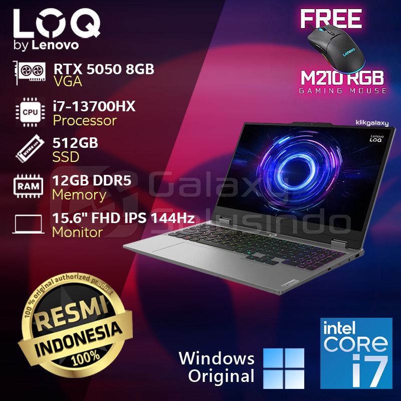 Jual LENOVO LOQ 15IRX10-KAID RTX5050 8GB Intel Core i7-13700HX 512GB SSD 12GB RAM Notebook ...
