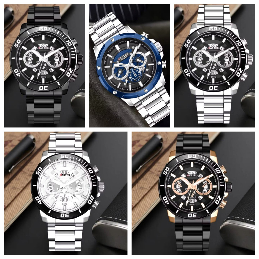 Jual Jam tangan pria Sport Gastro rantai motif chronograph model ...