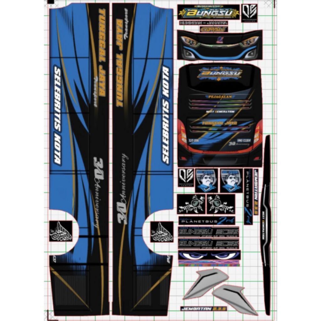 Jual Bungsu Eces Po Tunggal Jaya | sticker miniatur Bus | stiker livery ...