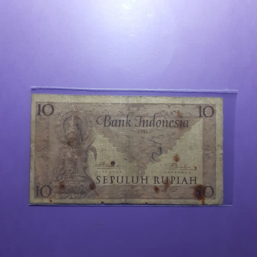 Jual Uang kuno 10 rupiah budaya tahun 1952 | Shopee Indonesia