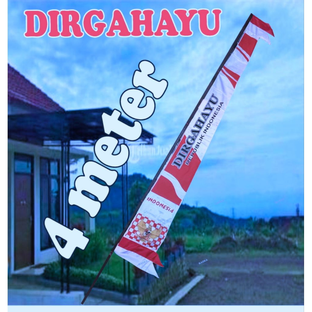 Jual BENDERA BANDIR DIRGAHAYU MERAH PUTIH MODEL GARUDA CATUR 4 METER ...