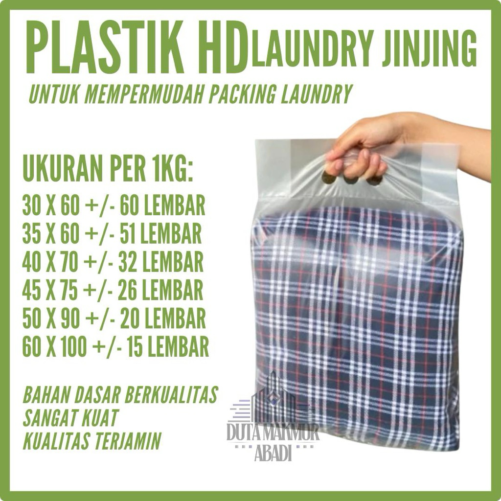 Jual Plastik Laundry HD Jinjing 3 Jari Isi 1 KG/ Plastik Laundry Kiloan/ Plastik Jingjing ...