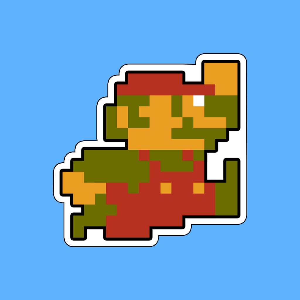 Jual Stiker Game Nintendo 8 Bit Mario Bros Mario Jump Waterproof Pixel ...