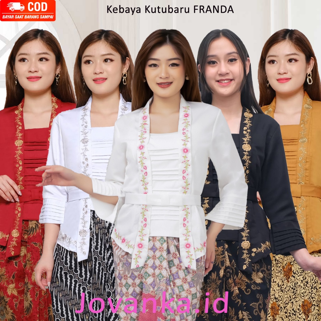 Jual Atasan Kebaya Kutu Baru Bordir Modern Kekinian Lengan 3/4 Bahan ...