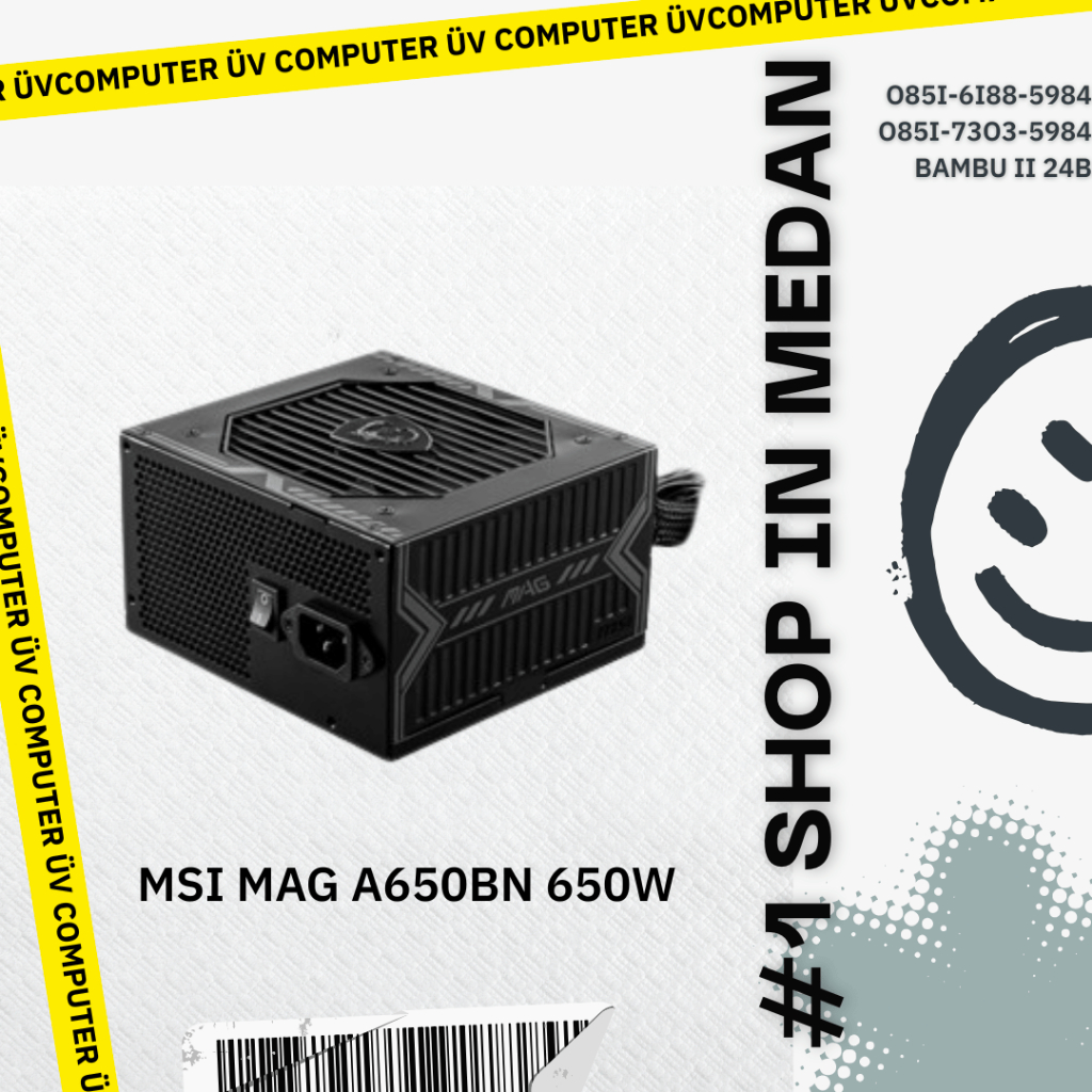 Jual Internal Power Supply PSU PC Komputer MSI MAG A650BN 650W | Black Hitam | Non Modular 80 ...