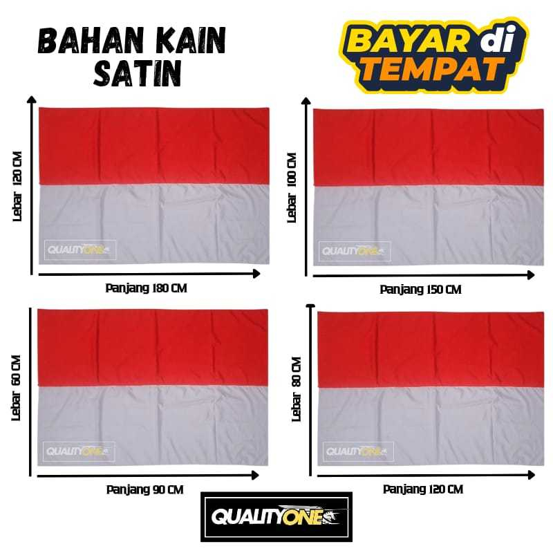Jual Bendera Indonesia Merah Putih Bahan Kain Polyester Satin Peles ...