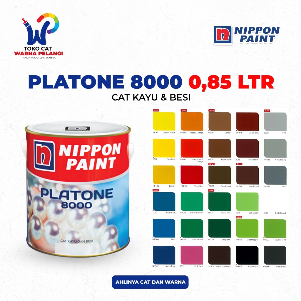 Jual CAT PLATONE 1 KG Cat Minyak Kayu dan Besi NIPPON PAINT Platone 8000 (Bersih 0,85 Liter ...