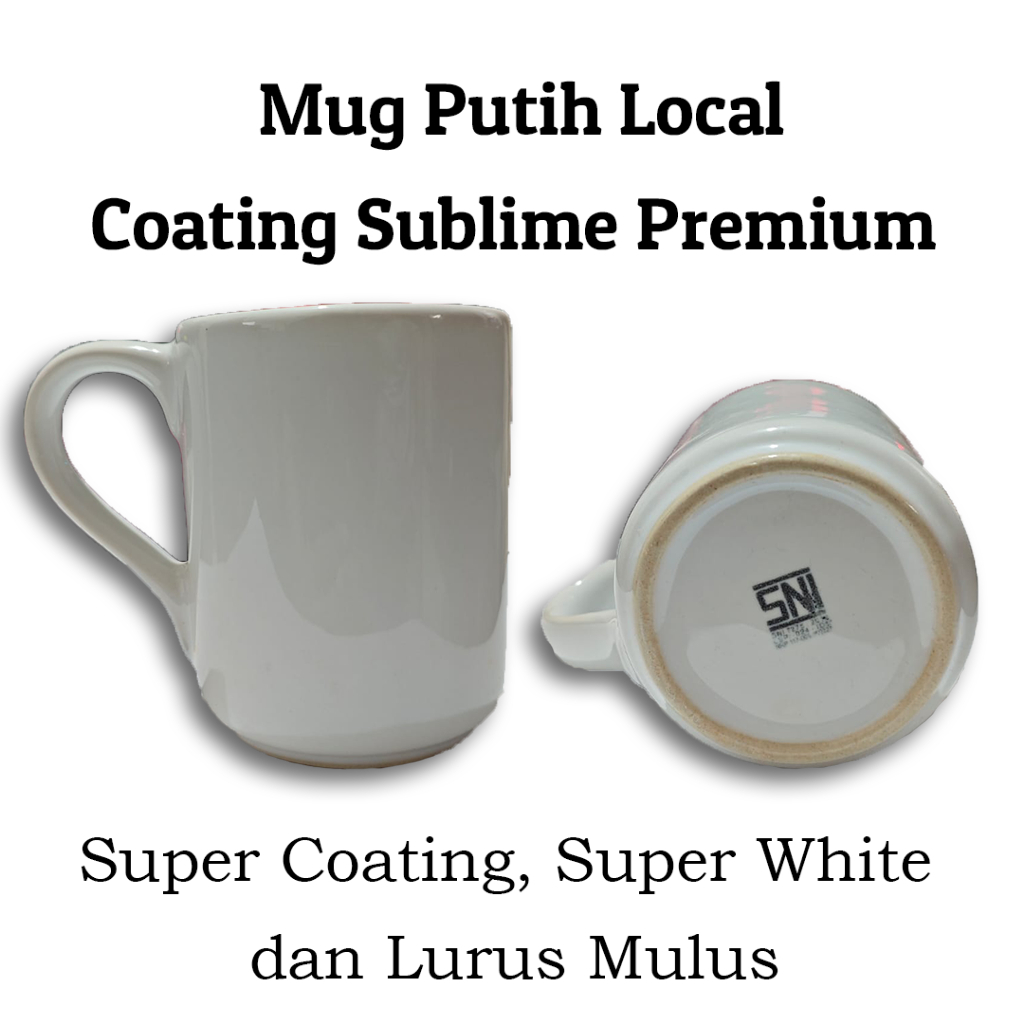 Jual Mug Coating Putih Polos Lokal / Sablon Mug Sublim Super White ...