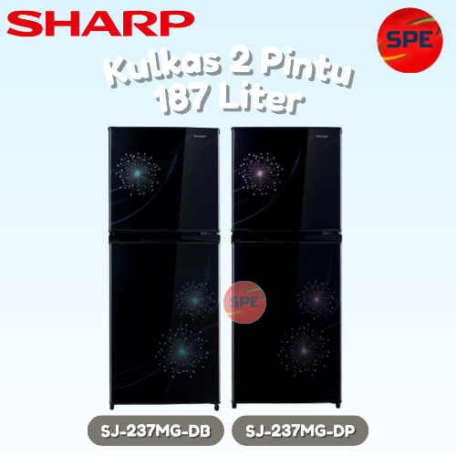 Jual KULKAS 2 PINTU SHARP KAPASITAS 187 LITER SJ-237MG-DB/DP GARANSI RESMI (MEDAN) | Shopee ...