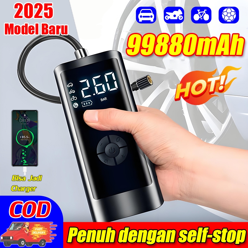 Jual Pengisi Daya USB Pompa ban listrik Portable Mini Elektrik 10000mAh ...