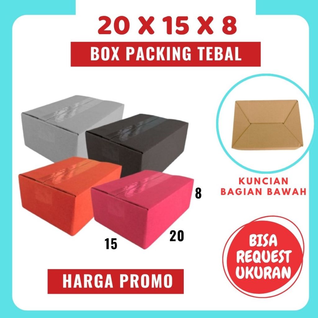 Jual Box 20x15x8 A0 / Kardus 20x15x8 A0 Packing Karton / Dus 20x15x8 ...