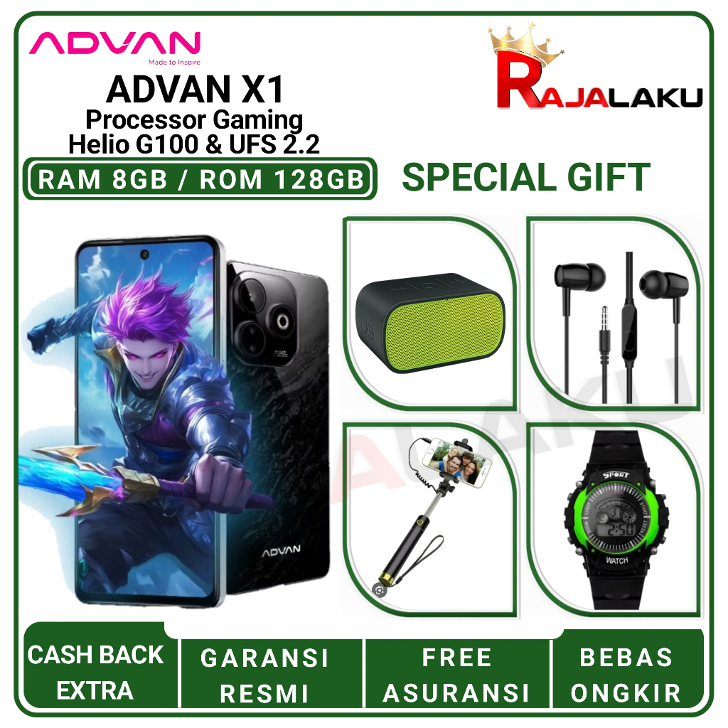 Jual ADVAN X1 GAMING SMARTPHONE NFC RAM [8+8/128GB] |MediaTek Helio ...