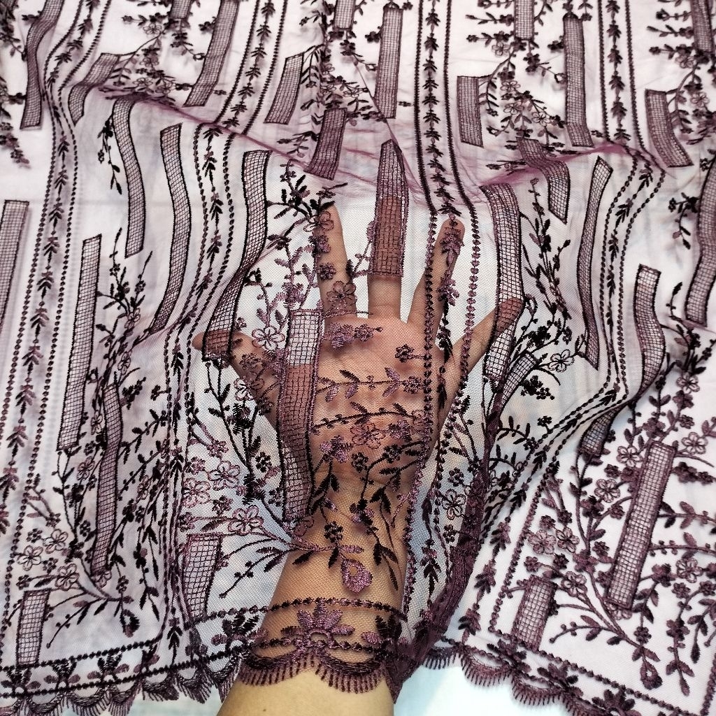 Jual bahan kain tile bambu bordir premium terbaru/tile bordir tebal ...