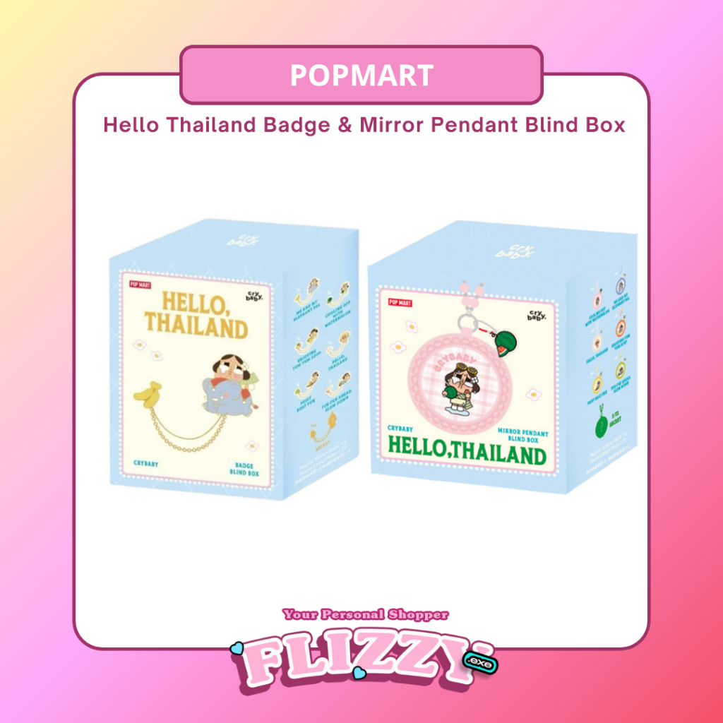 Jual Popmart Hello Thailand Badge & Mirror Pendant Blind Box | Shopee ...