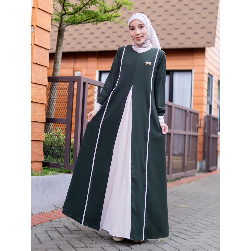Jual Dzakira Dress Gamis Casual Polos Bahan Sabrina Anti UV Size S-M L ...