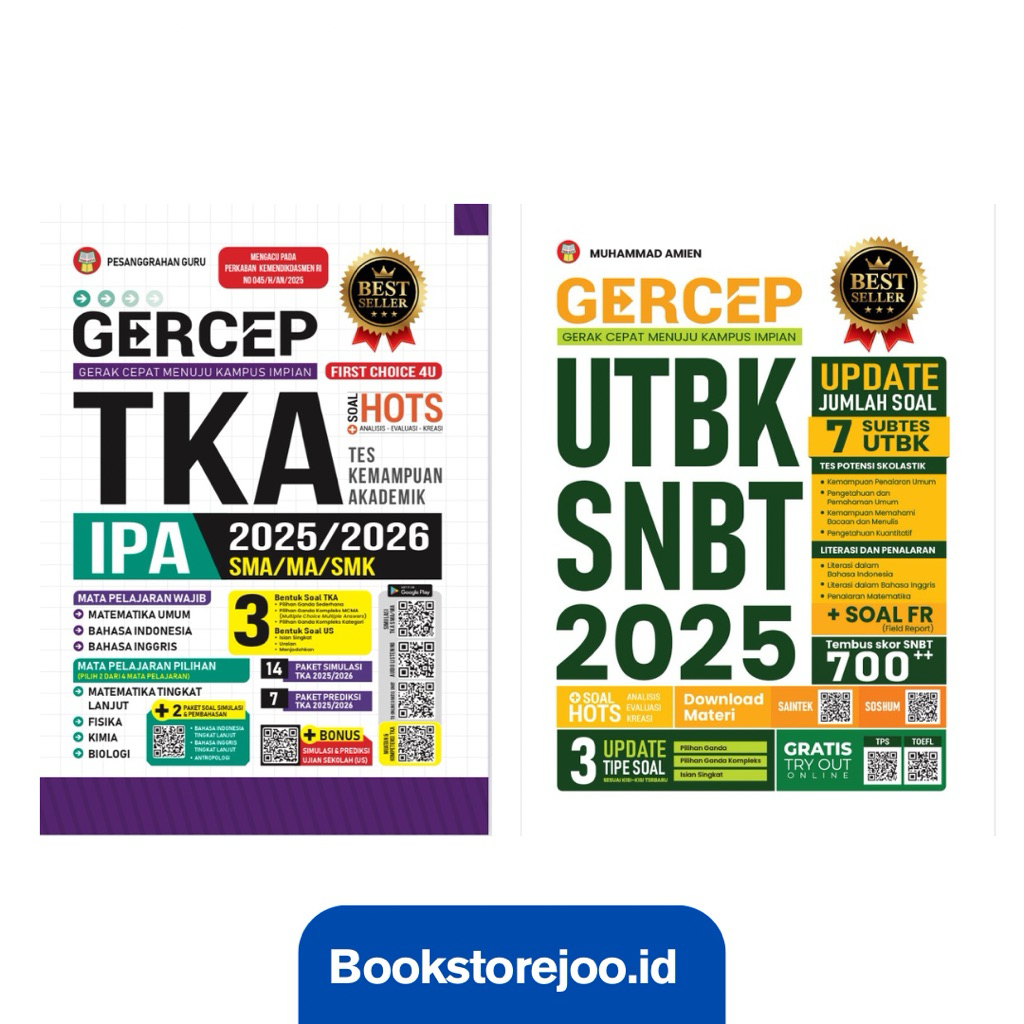 Jual Buku Bundling Gercep TKA SMA 2025/2026 IPA + Gercep SNBT 2025 ...