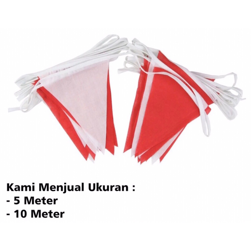 Jual bendera segitiga kain merah putih / bendera umbul umbul / bendera ...