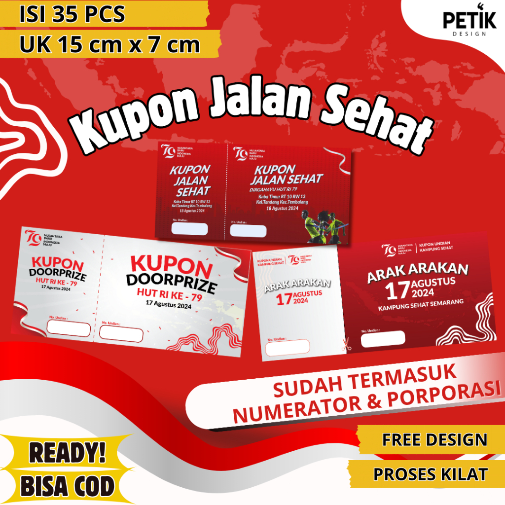 Jual Kupon Undian Jalan Sehat Doorprize 17an Free Custom Porporasi ...