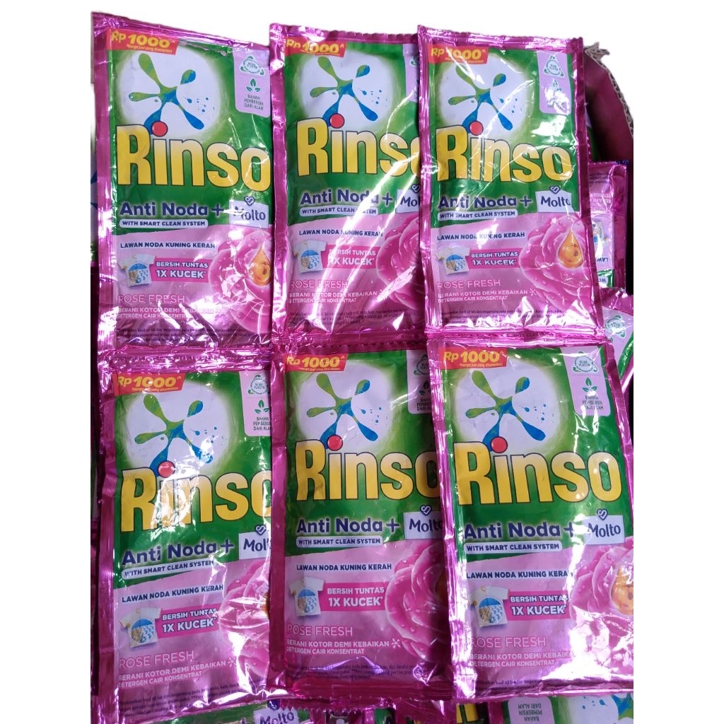 Jual Rinso cair anti noda rose fresh 38ml x 12 Pcs | Shopee Indonesia
