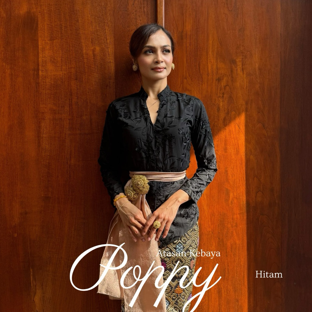 Jual Kebaya Bali Poppy Kerah Shanghai | Kebaya Katun Bordir Timbul 3D ...